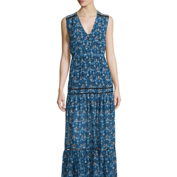 Veronica Beard | Dresses | Veronica Beard Tiered Tecate Silk Maxi Dress ...